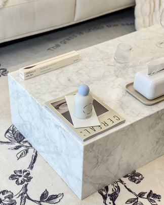 Fanstonefurniture | Natural Marble Rectangle Plinth Coffee Table ...