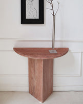 Fanstonefurniture | Natural Marble Travertine Triangular Sector Console ...